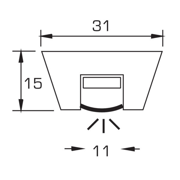 Light strip in mahogany with opal lens | 1m - Båtsystem
